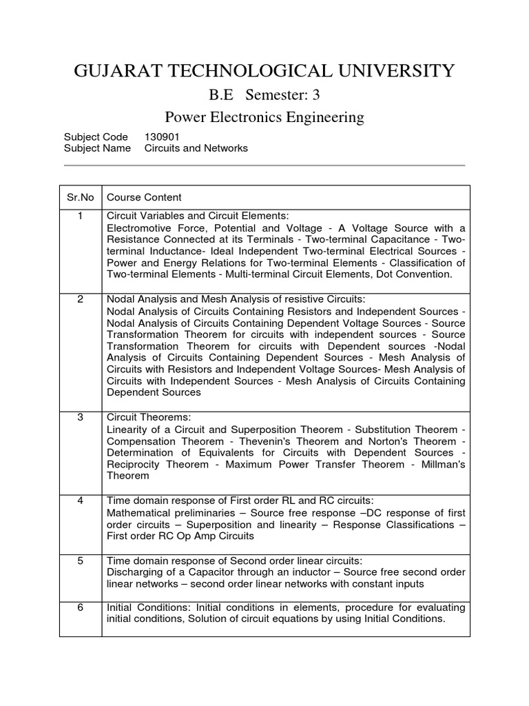 Circuits and Networks | PDF | Electrical Network | Computer Engineering