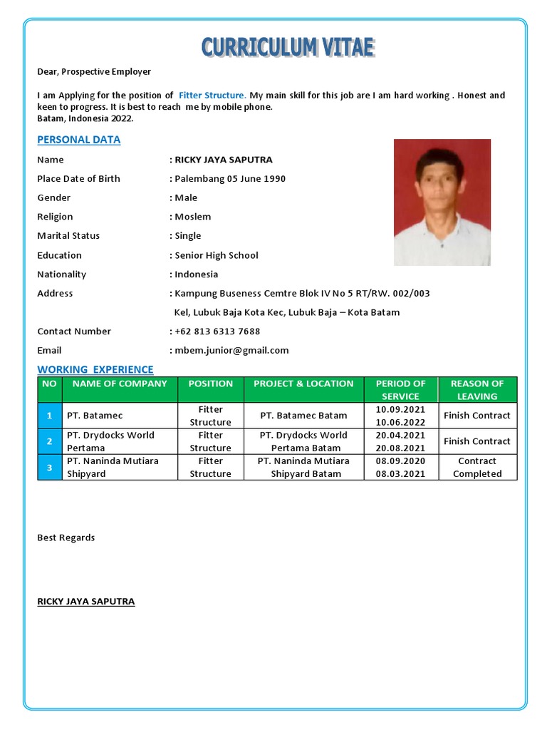 Curriculum Vitae Ricky Jaya Saputra-1 | PDF