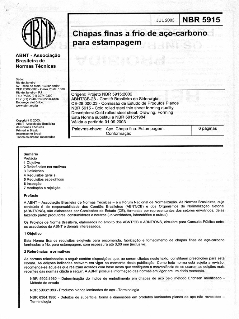 NBR 5915 | PDF