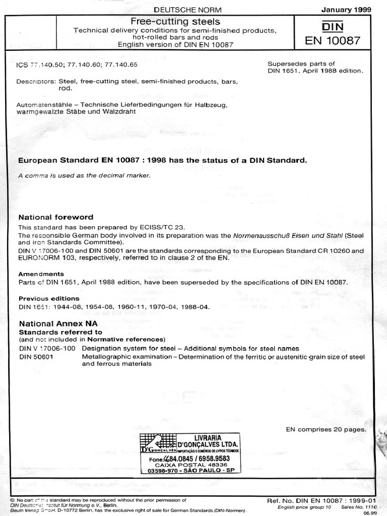 Norma - Din en 10087 | PDF