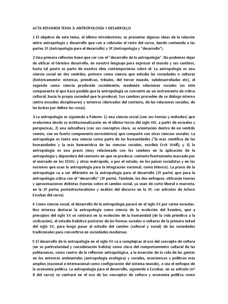 Antropología y Desarrollo: Un Enfoque Crítico | PDF | Antropología ...