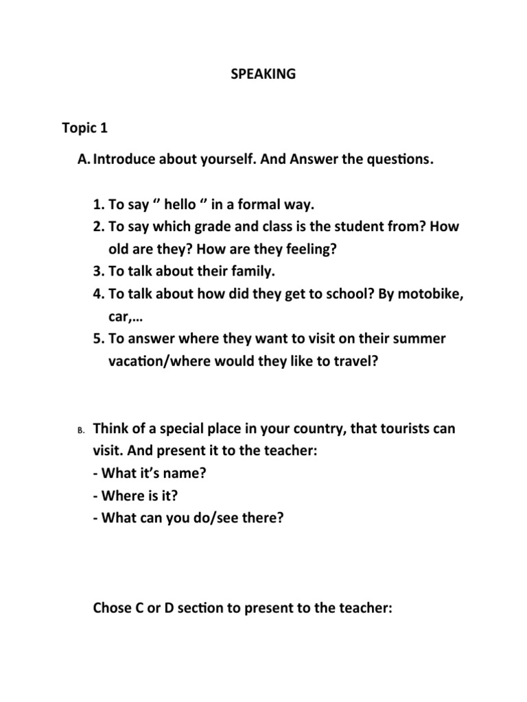 Achiever 7 Speaking Test Review | PDF | Career & Growth | Social Science