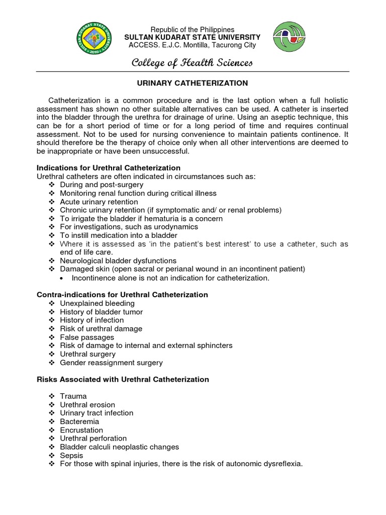 Urinary Catheterization Procedure Guide | PDF | Genitourinary System ...