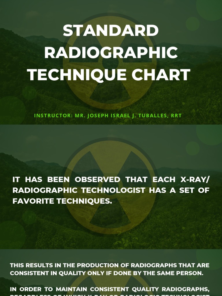Standard Radiographic Technique Guide | PDF | Radiography | X Ray