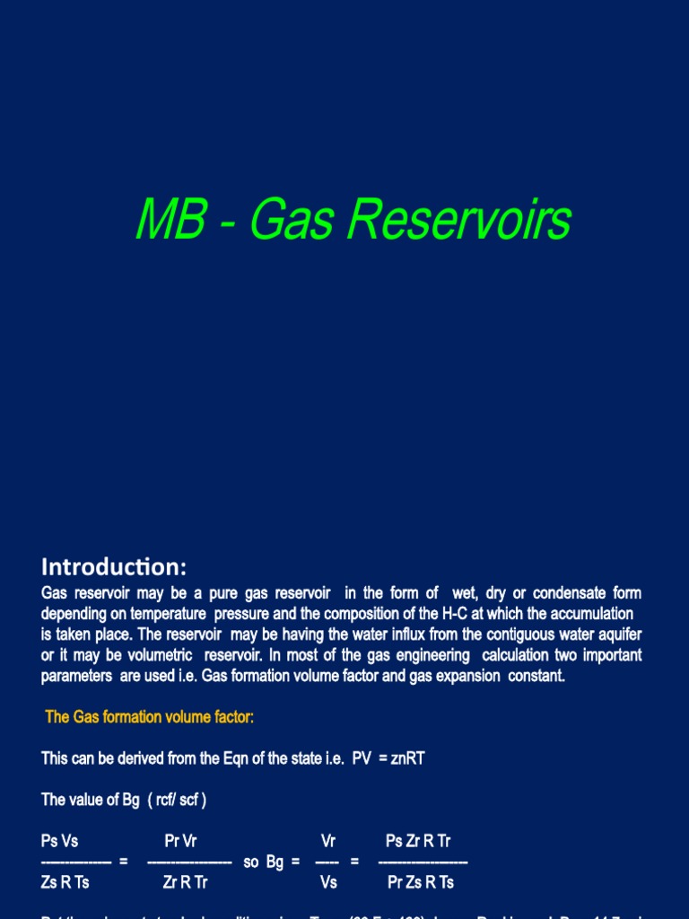 Analysis of Gas Reservoirs Using Material Balance Equations | PDF ...
