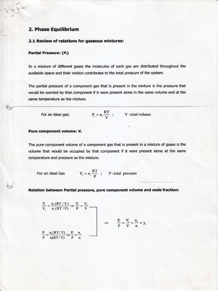 Phase Equilibrium in Gaseous Mixtures | PDF | Phase Rule | Phase (Matter)