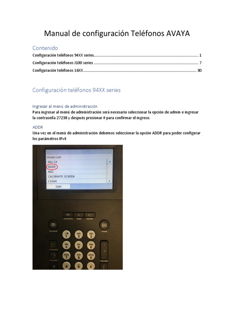 Configuración Teléfonos AVAYA | PDF | Dirección IP | protocolo de Iniciacion de Sesion