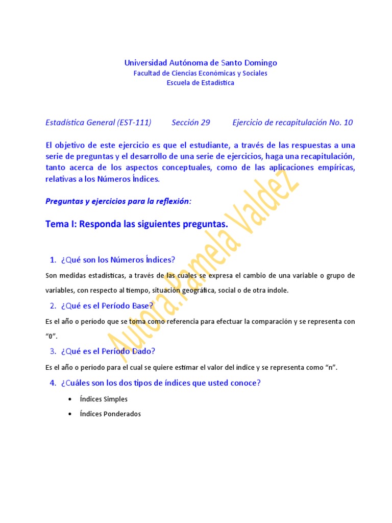 Ejercicio de Recapitulacion No. 10 | PDF | Estadísticas | Science