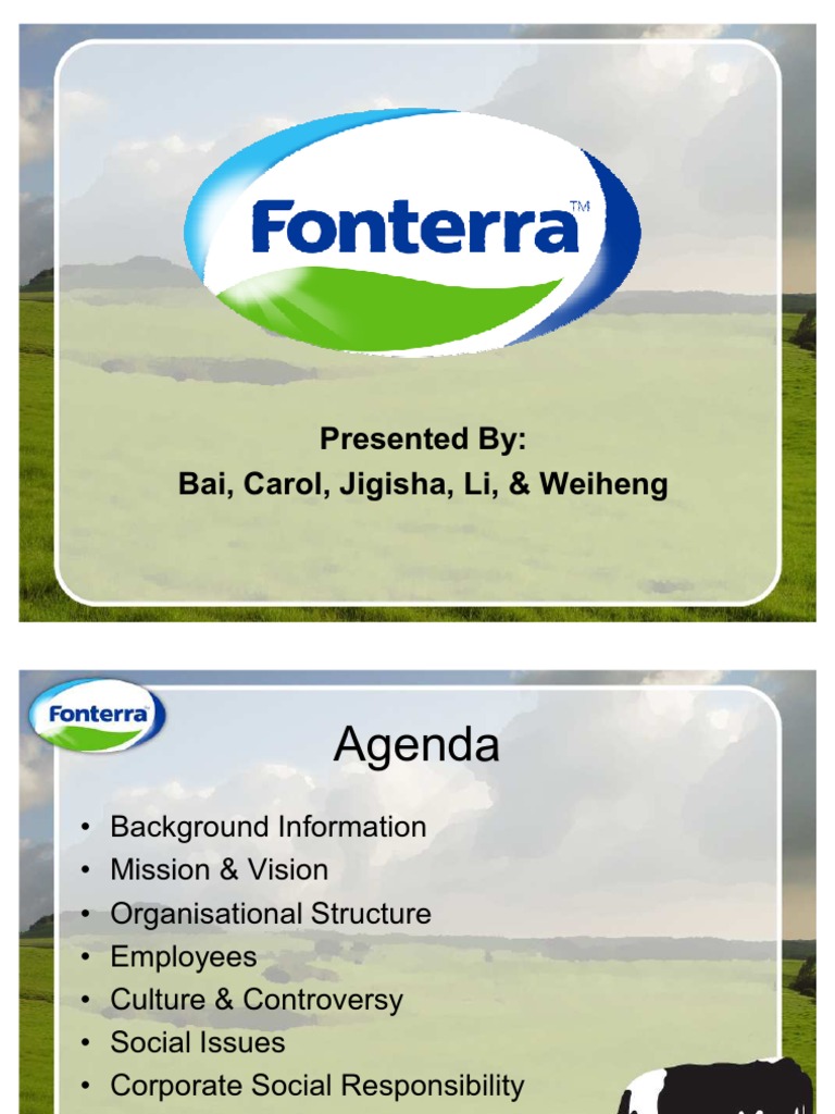 Fonterra Presentation - Final | PDF | Natural Environment | Economies