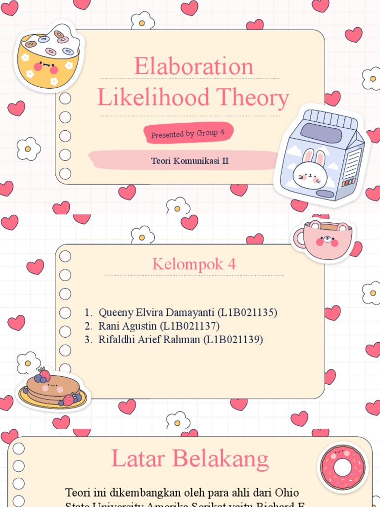 Kelompok 4 - Elaboration Likelihood Theory - Teori Komunikasi Ii | PDF