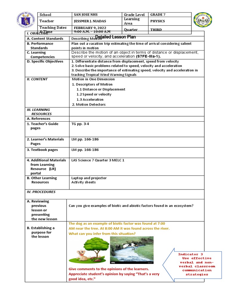 COT 1 Describing Motion | PDF | Tropical Cyclones | Speed