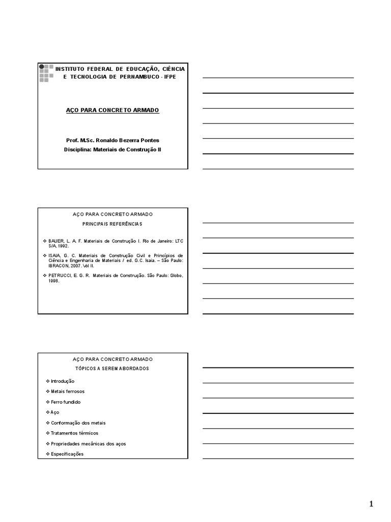 Aço para Concreto Armado: Propriedades e Processos | PDF | Ferro ...
