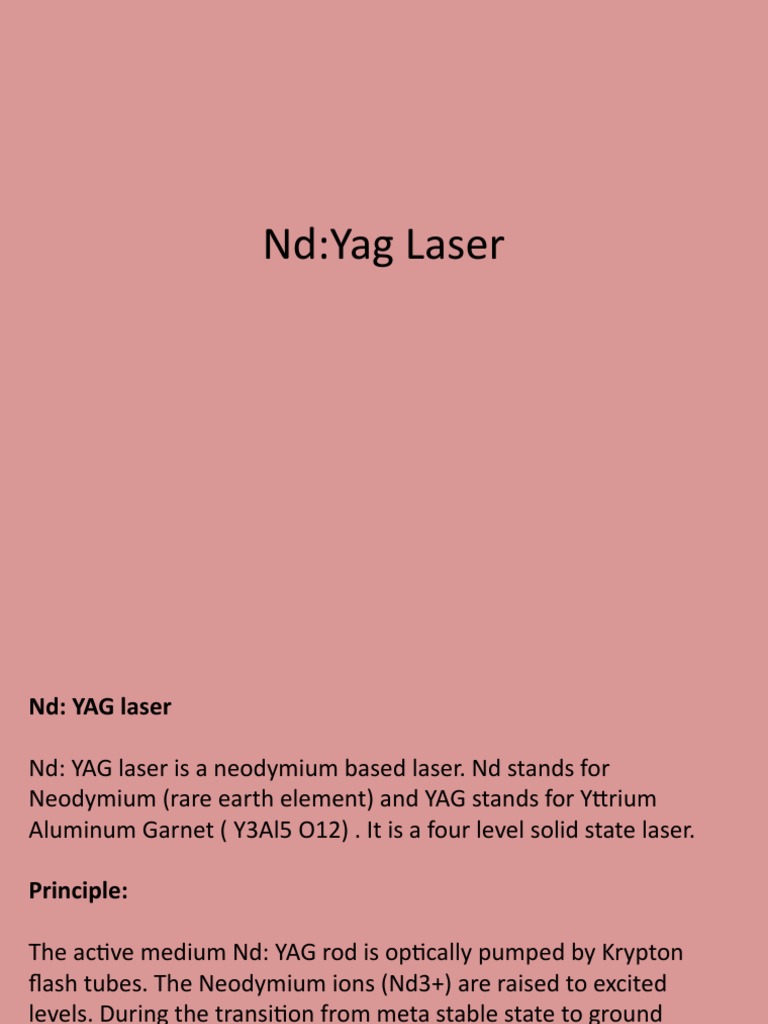 NdYag Laser Working | PDF | Laser | Physical Sciences