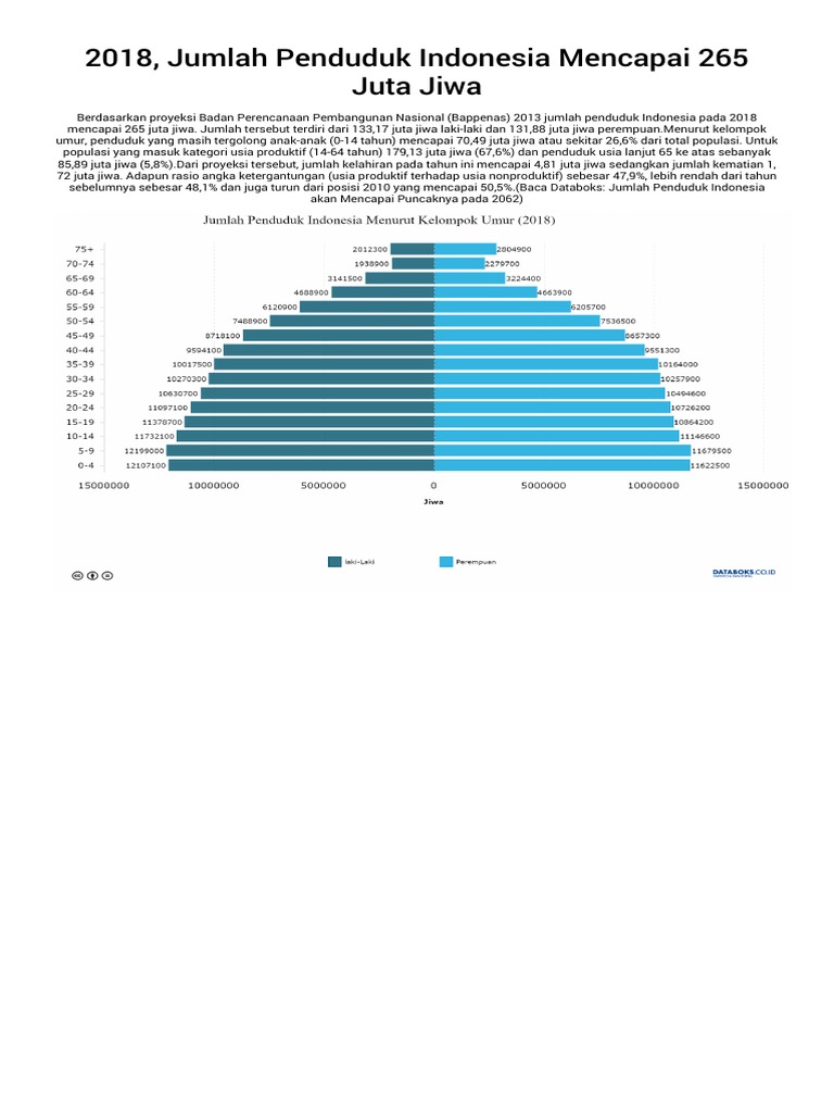 2018 Jumlah Penduduk Indonesia Mencapai 265 Juta Jiwa | PDF