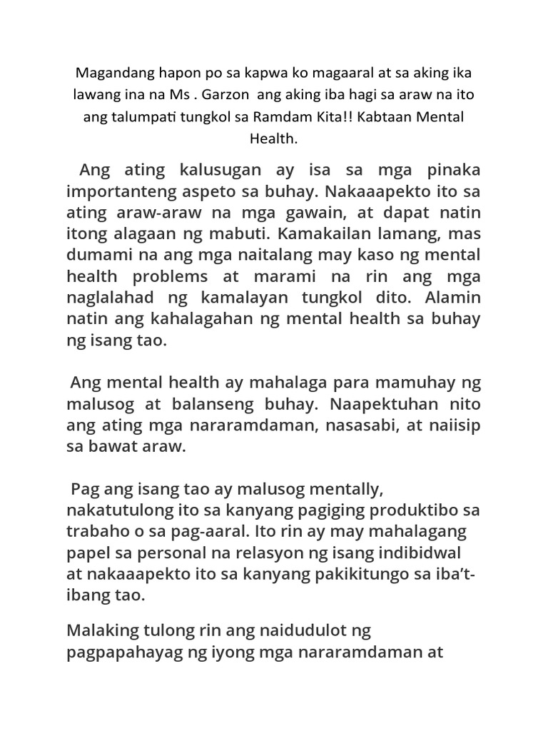 Aking Talumpati | PDF