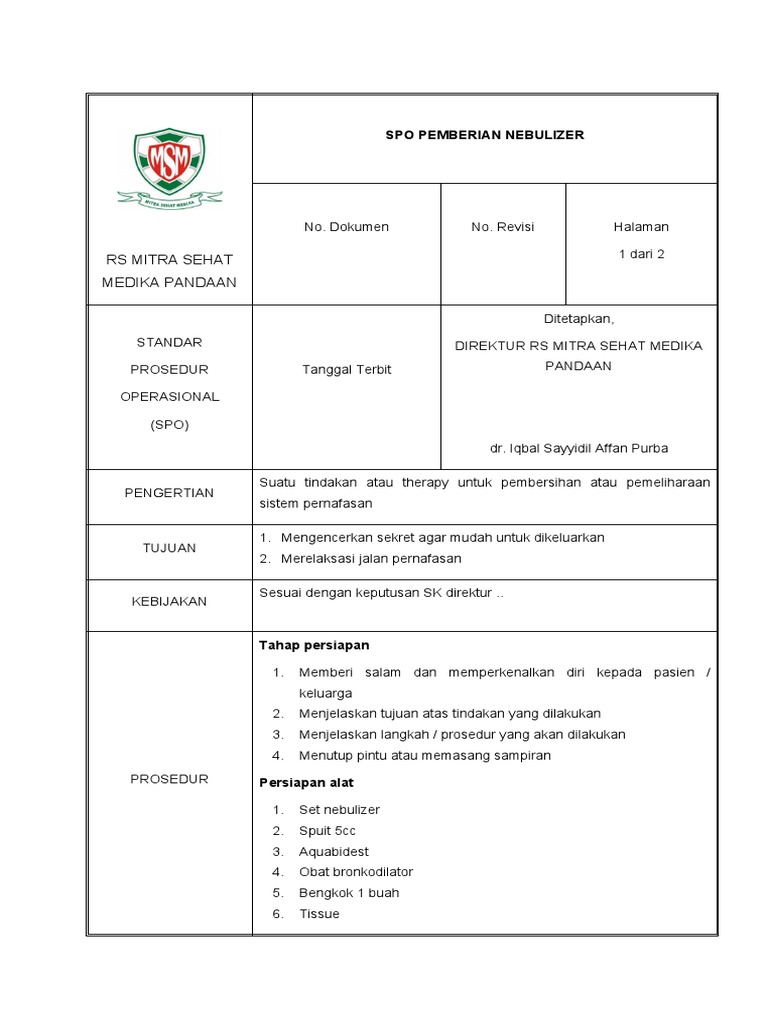 SPO Nebulizer | PDF | Pengembangan Diri