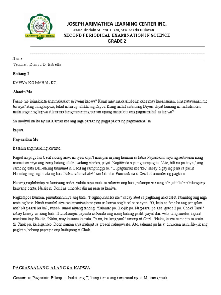 Grade 2 Espmodyul Pdf