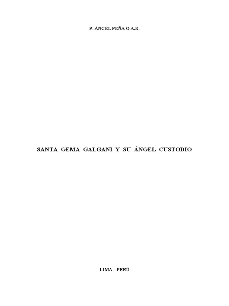 Santa Gema Galgani y su Ángel Custodio | PDF | eucaristía | Ángel
