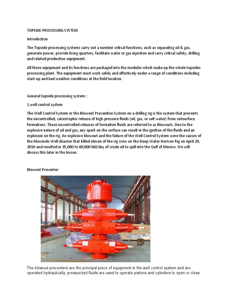 Topside Processing System | PDF | Blowout (Well Drilling) | Emulsion