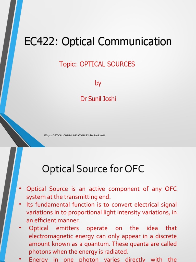 Ec422 Ofc 3 Pdf Laser Light Emitting Diode