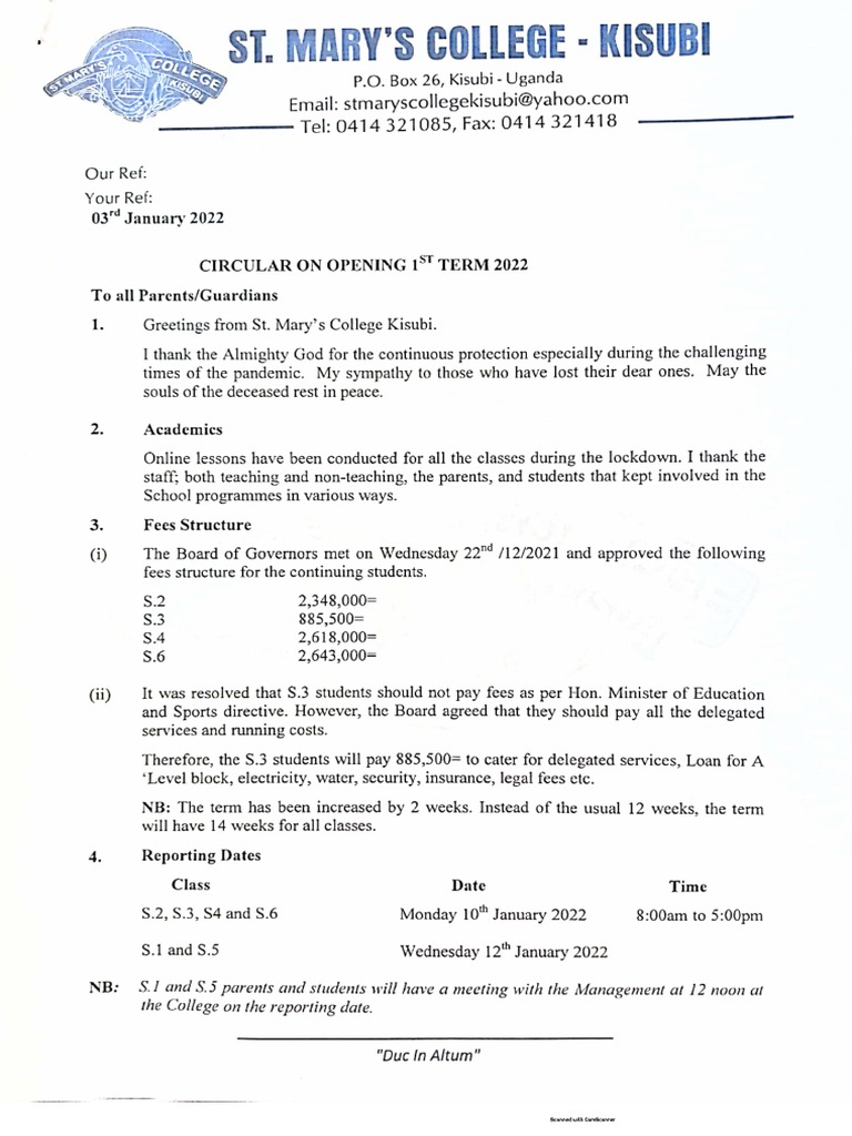 Term 1 Circular 2022 | PDF