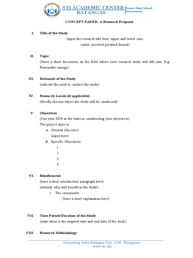 Research Proposal Concept Paper Guide | PDF