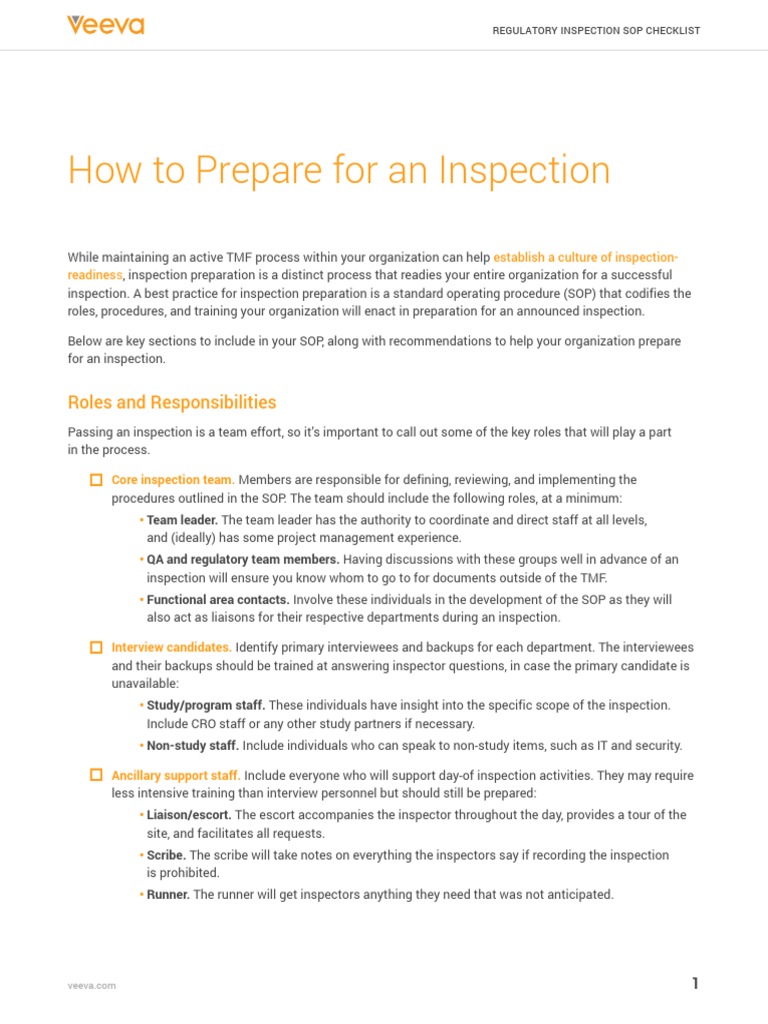 How To Prepare For An Inspection | PDF | Trademark | Documentation