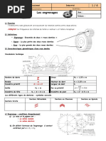 Les Engrenages (Cours Bac) | PDF | Ingénierie mécanique | Cinématique