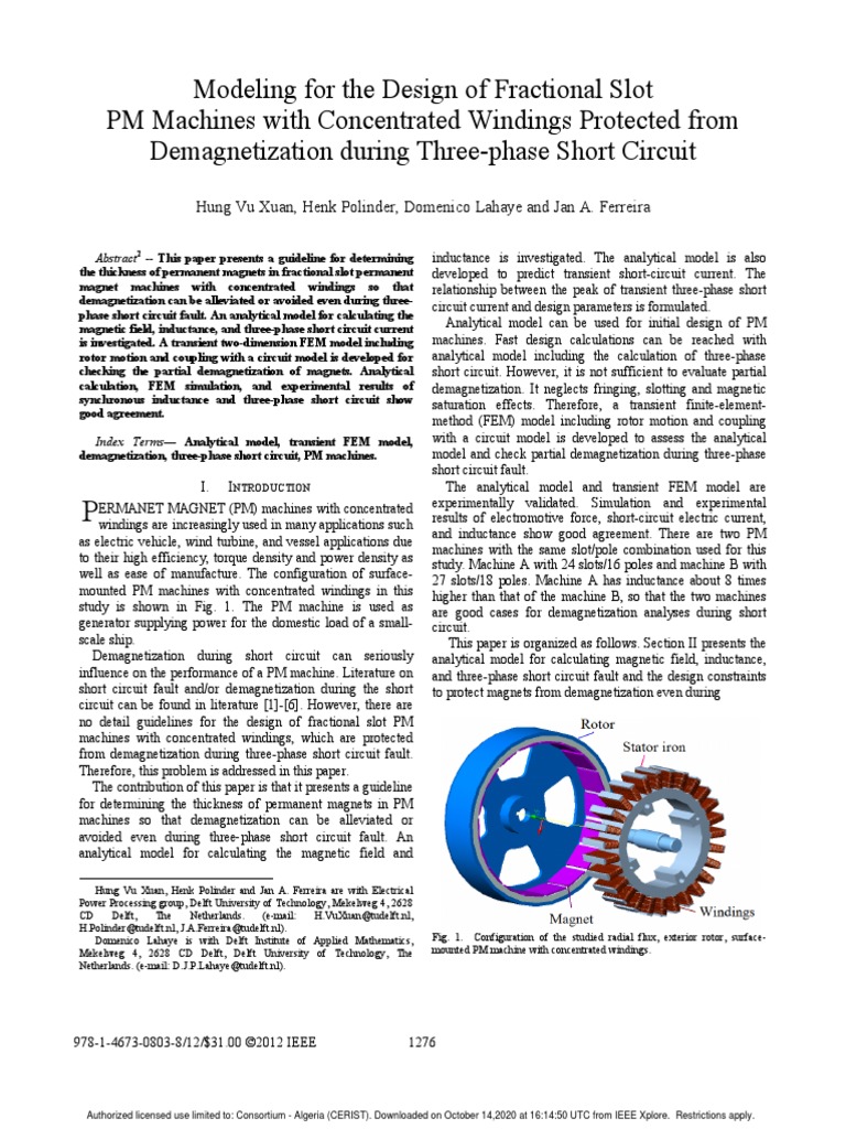 Modeling For The Design of Fractional Slot PM Machines With ...