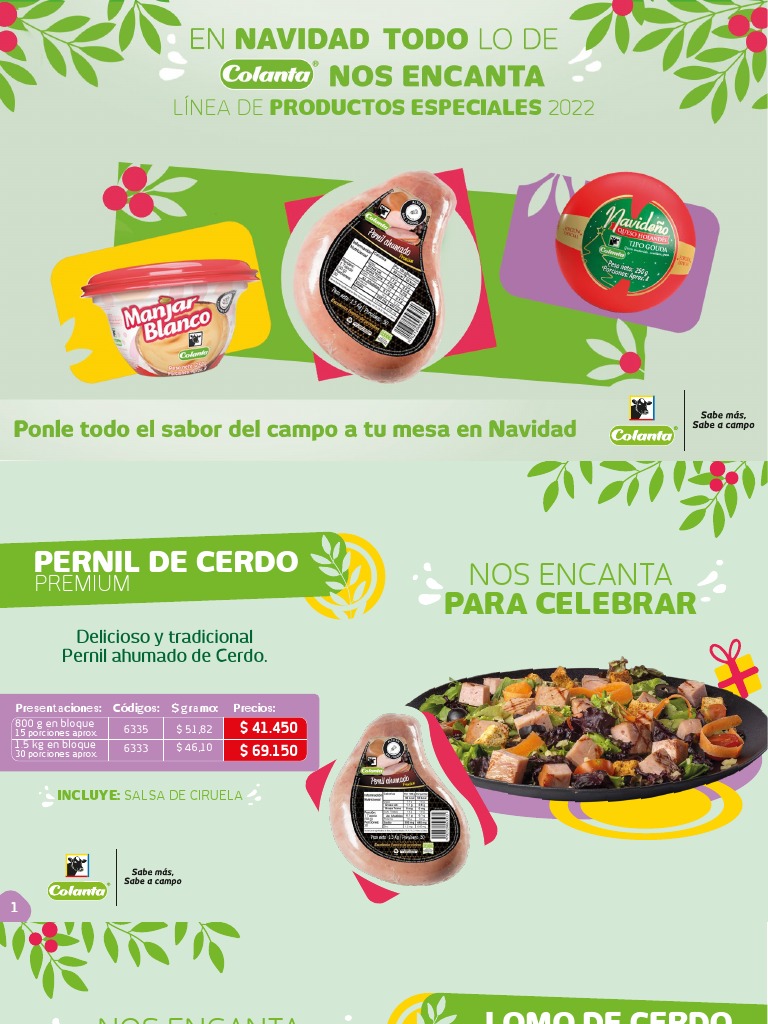 CATÁLOGO PRODUCTOS ESPECIALES NAVIDAD COLANTA 2022 - CON PRECIOS | PDF ...