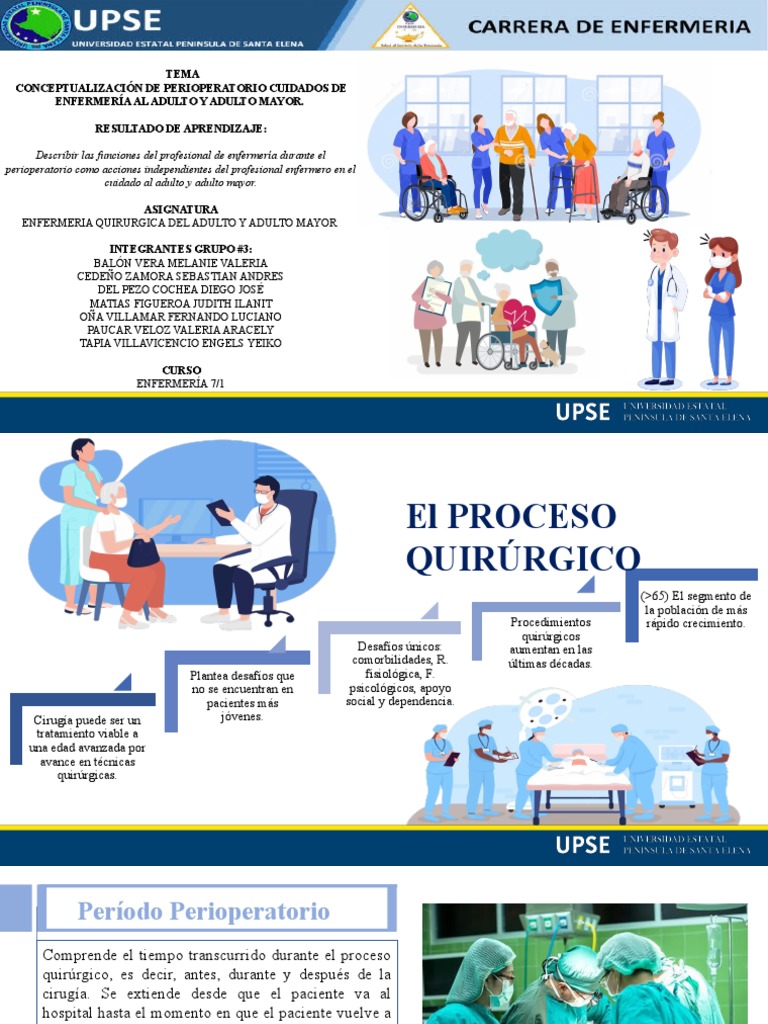 Grupo #3 Conceptualización Perioperatorios. Cuidados Enfermeria Adulto ...