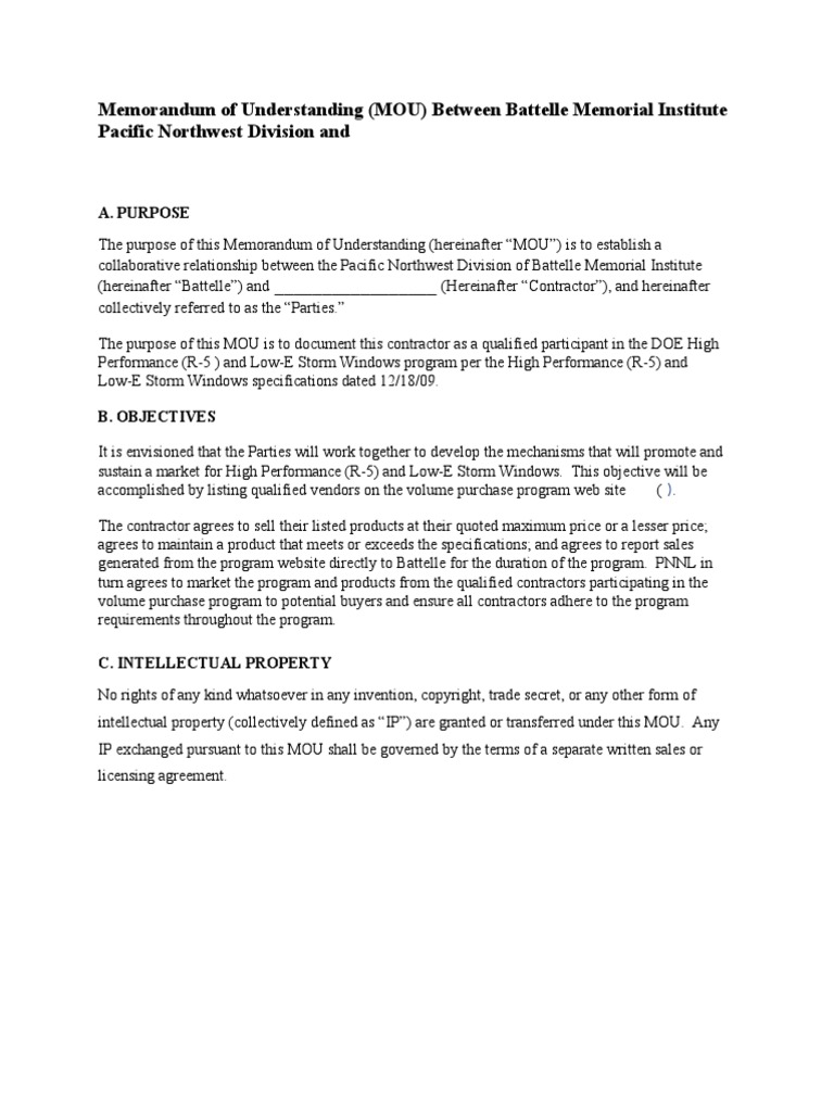 r5 Windows Mou Sample 2 | PDF | Memorandum Of Understanding ...