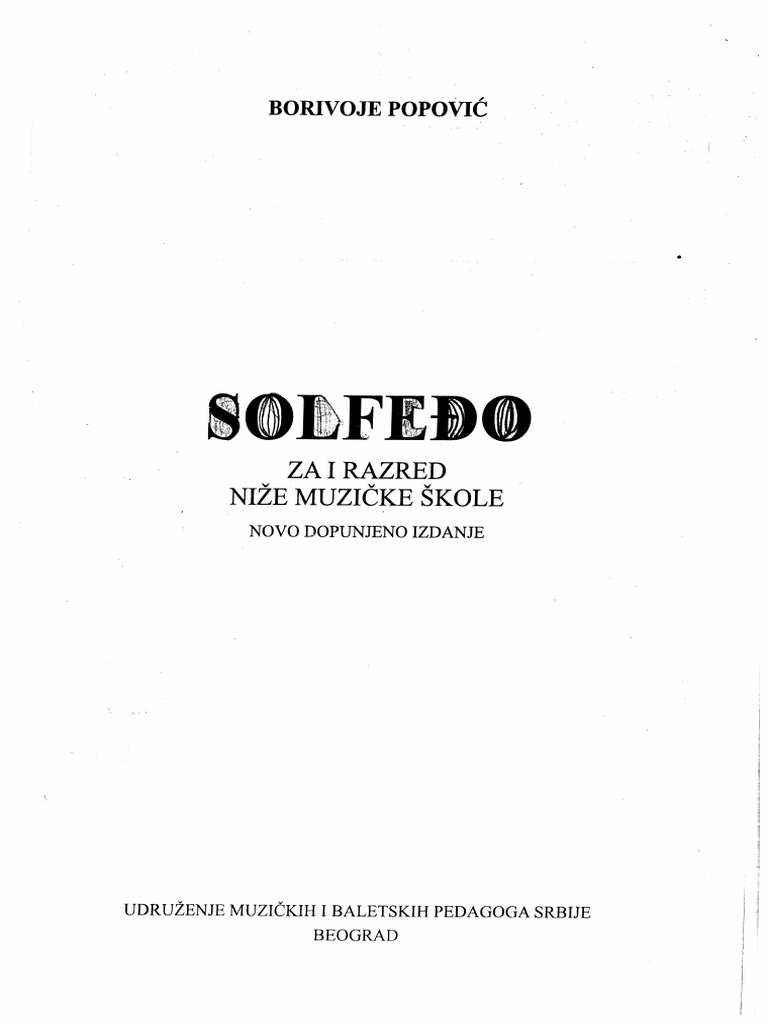 Solfedjo Borivoje 1 | PDF