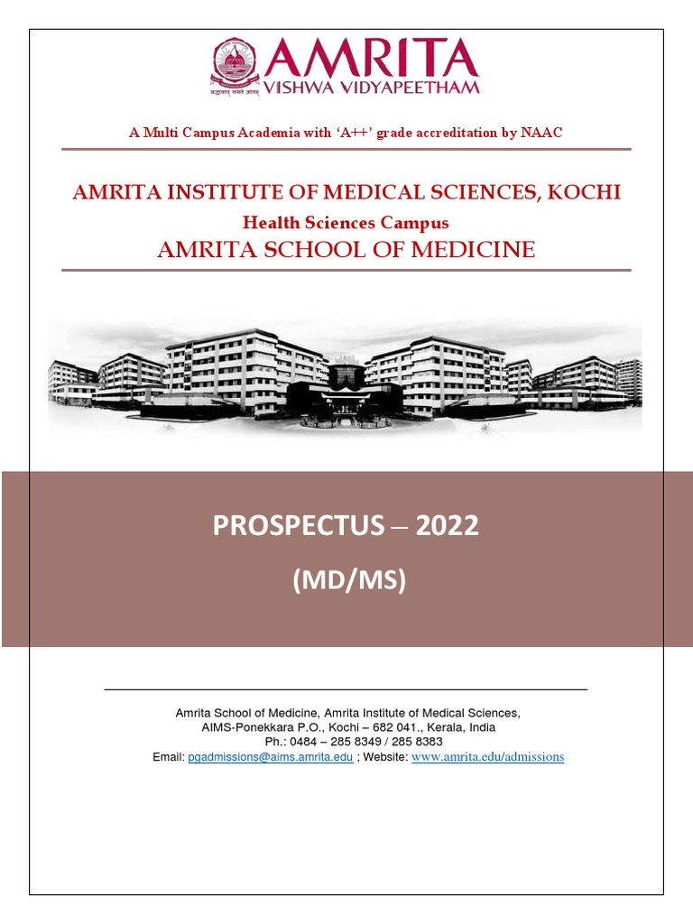 Prospectus 2022 MD MS | PDF | Medical School | Doctor Of Medicine