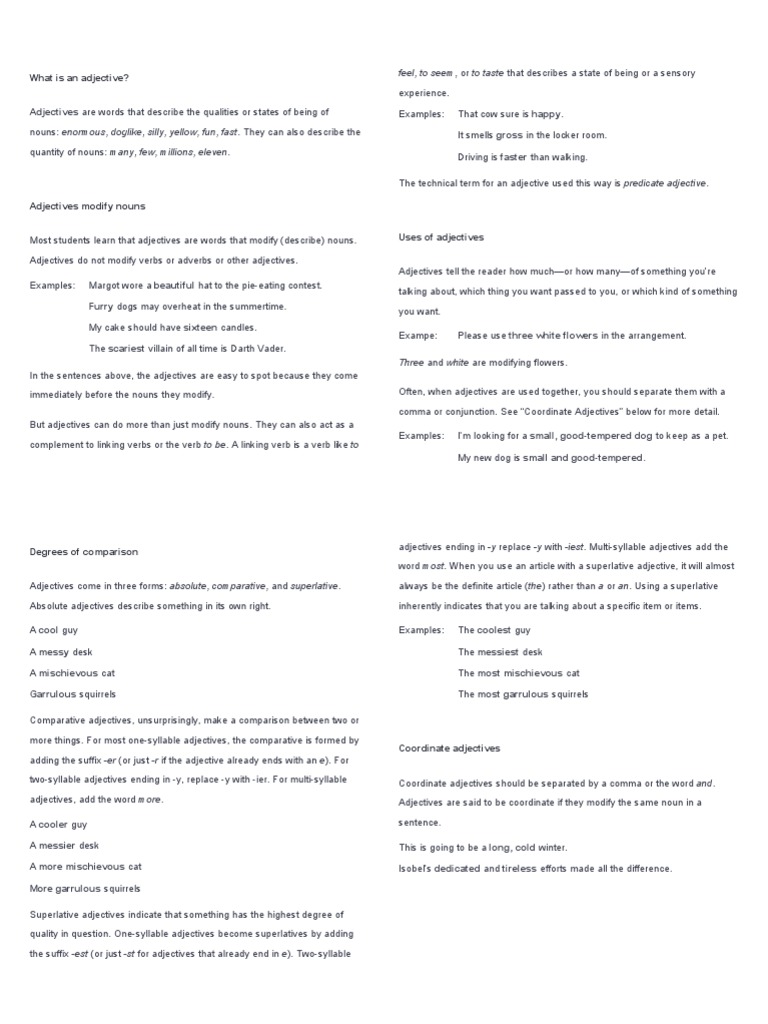 Grammar Rule | PDF | Adverb | Adjective