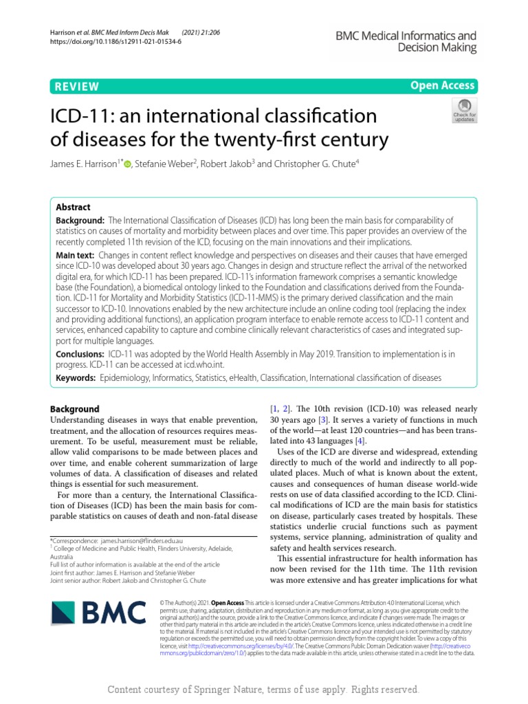 ICD-11 An International Classification of Diseases | PDF | Clinical Medicine | Medicine