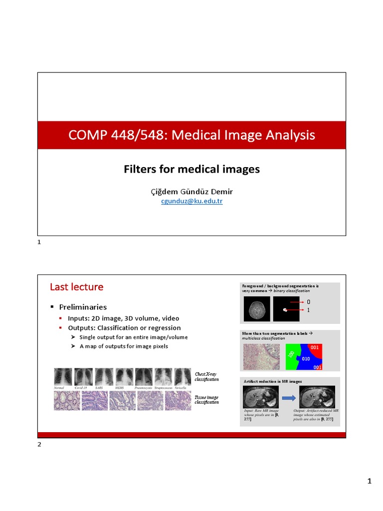 An Overview of Filters for Medical Image Analysis | PDF | Image Processing | Digital Signal ...