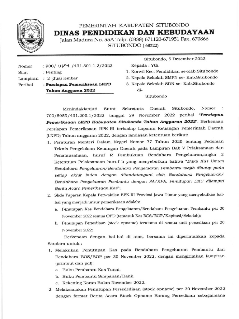 Persiapan Pemeriksanaan LKPD 2022 Rev.01 | PDF