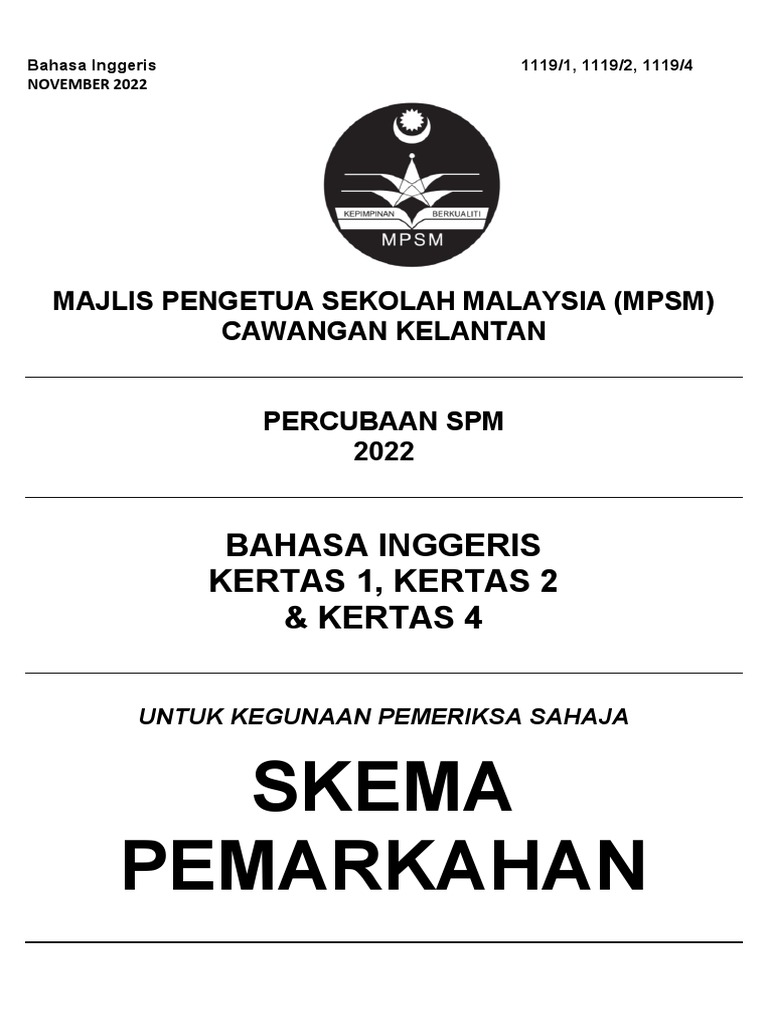 Skema Bi Trial SPM 2022 | PDF | Vocabulary | Communication