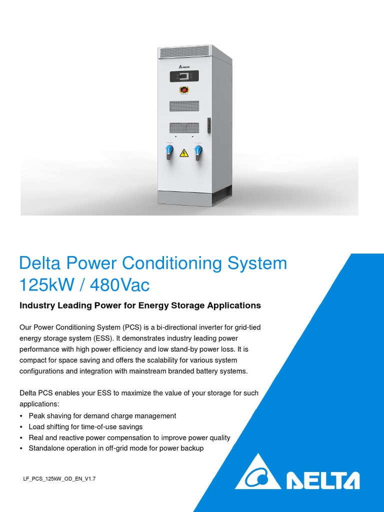 Delta 125kW Power Conditioning System | PDF | Electrical Grid ...