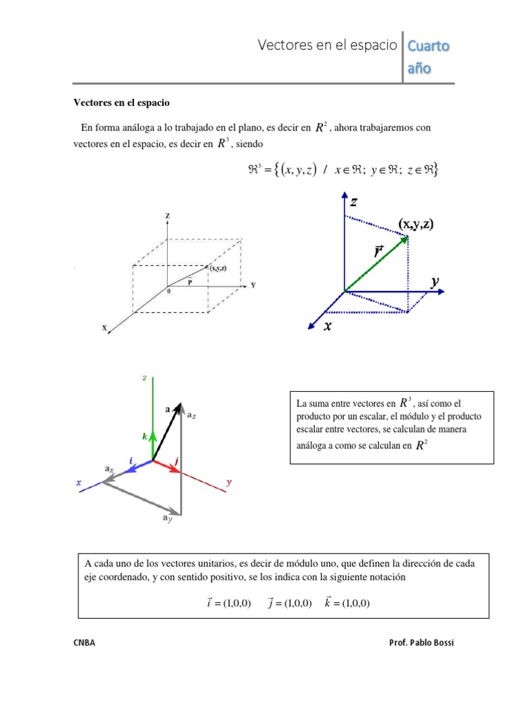 Vectores en El Espacio | PDF | Vector Euclidiano | Mecanica clasica