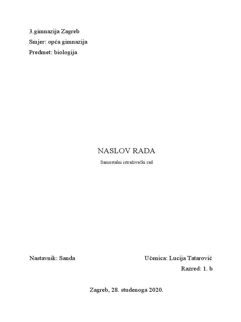 Istraživači Rad (Biologija) | PDF