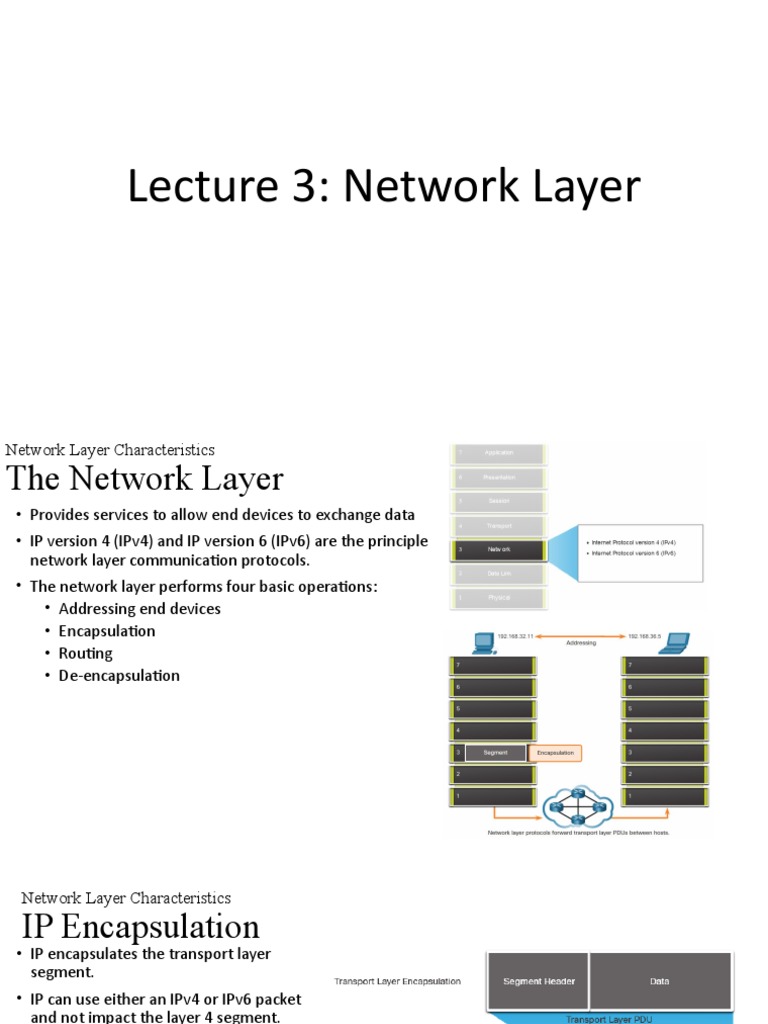 Lecture3 Network Layer | PDF | Internet Protocol Suite | Internet Protocols