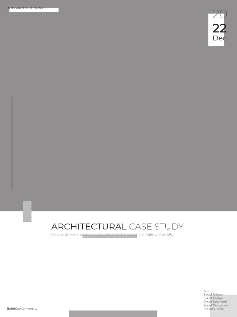 Case Study - Yale University | PDF | Architectural Design | Architecture