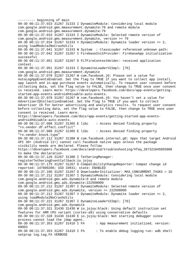 Io - Jojoy Logcat | PDF | Java (Programming Language) | Facebook