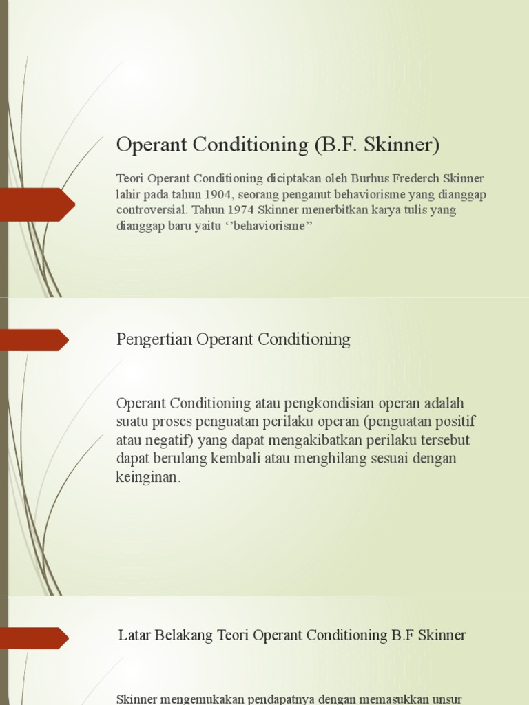 Operant Conditioning Skinner | PDF | Pengembangan Diri