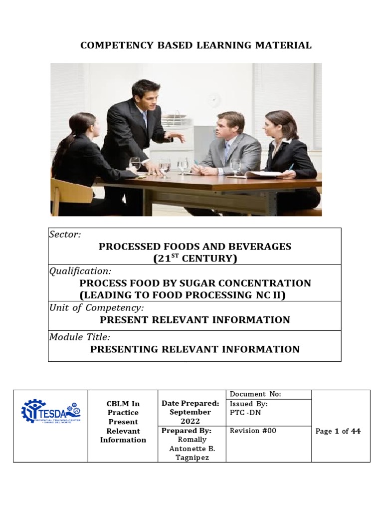 UC6 Present Relevant Information PTC Final | PDF | Educational Assessment | Information ...