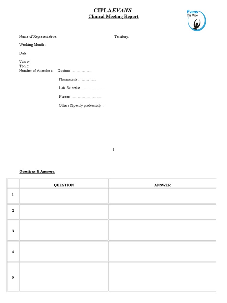 Clinical Meeting Report Template | PDF