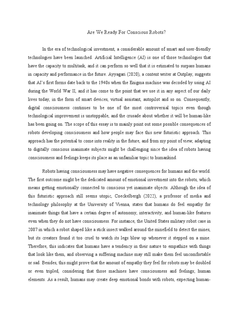 Future of Conscious Robots | PDF | Consciousness | Robotics