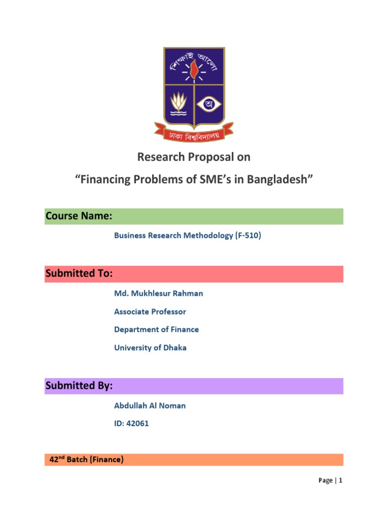 Research Proposal On SME | PDF | Small And Medium Sized Enterprises ...
